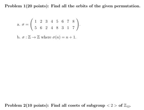 Solved Problem 120 Points Find All The Orbits Of The