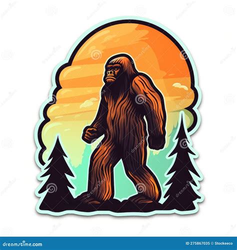 Sasquatch Vector Line Art Stickers Stock Illustration Illustration Of