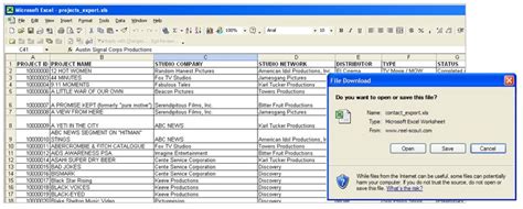 Exporting Project Data