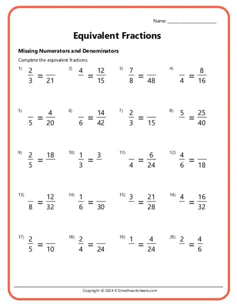 3rd Grade Fraction Worksheets K12 Math Worksheets