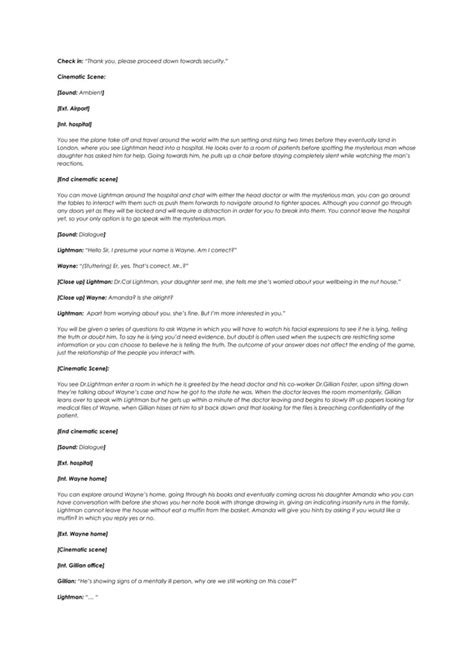 Lie To Me Game Script Pdf