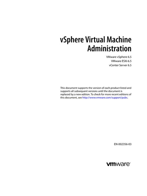 Vsphere Virtual Machine Administration Vmware Vsphere 6 5 Vmware Esxi 6 5 Vcenter Server 6 5