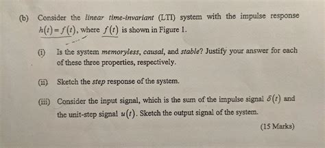 Solved A Consider A Continuous Time Signal F T As Shown Chegg