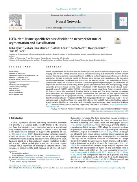Pdf Tsfd Net Tissue Specific Feature Distillation Network For Nuclei