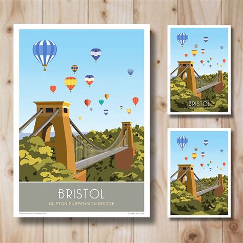 Clifton Suspension Bridge Poster Print Bristol Art Travel Poster A4