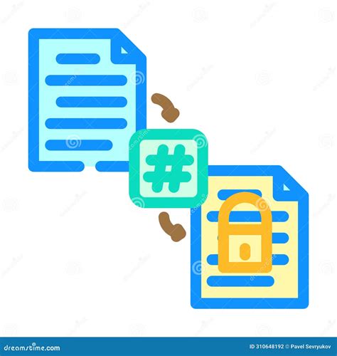 Hashing Algorithm Color Icon Vector Illustration Stock Illustration