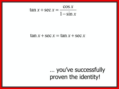 Proving Trigonometric Identities Ppt Physics Science