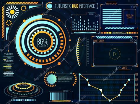 Futuristic Hud Interface Or Infographic Elements — Stock Vector