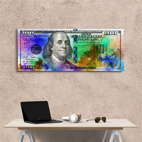 100 Dollar Bill Pop Art Canvas Print Wall Decor Art Comes Etsy