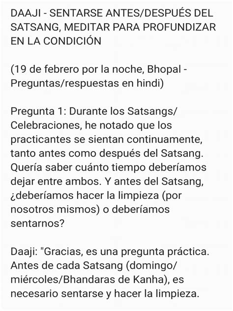 Daaji Sentarse Antes Y DespuÉs Del Satsang 19 Feb 24 Pdf
