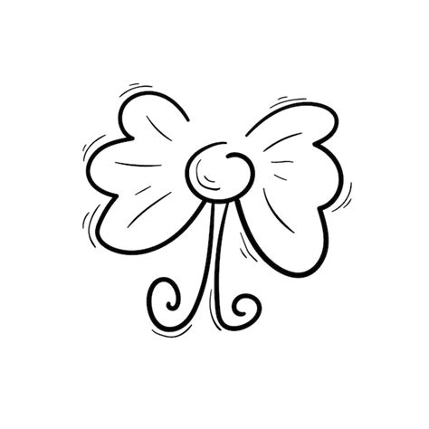 Doodle arco bosquejo arco nudo dibujado a mano arte lineal stock vector ilustración aislado en