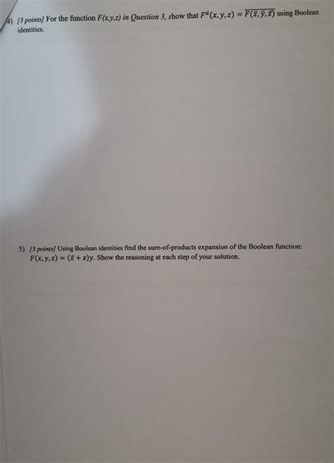Solved 4 3 Points For The Function Fxyz In Question 3