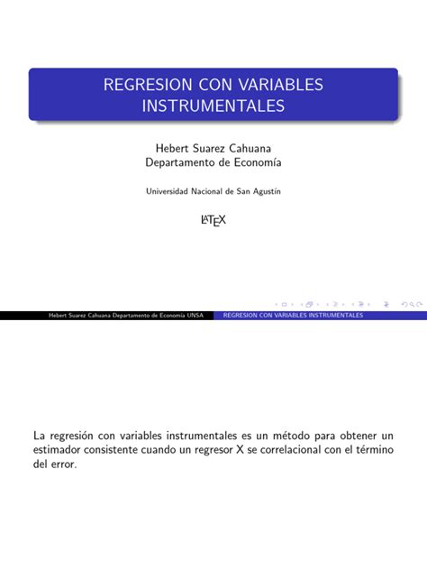 Regresion Con Variables Instrumentales Pdf