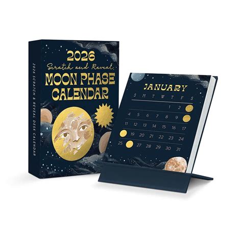 Scratch And Reveal Moon Phases 2026 Desk Calendar