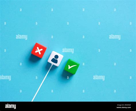 Decision Or Dilemma Between Right Or Wrong Decision Making Concept Person Check Mark And