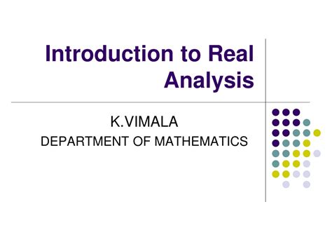 Ppt Introduction To Real Analysis Powerpoint Presentation Free Download Id 9415475