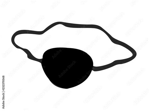 Black Eye Patch Silhouette Isolated On White Background Stock Vector
