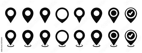Map Pin Icon Location Pin Place Marker Location Icon Map Marker Pointer Icon Set GPS