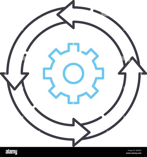 Iteration Cycle Line Icon Outline Symbol Vector Illustration Concept