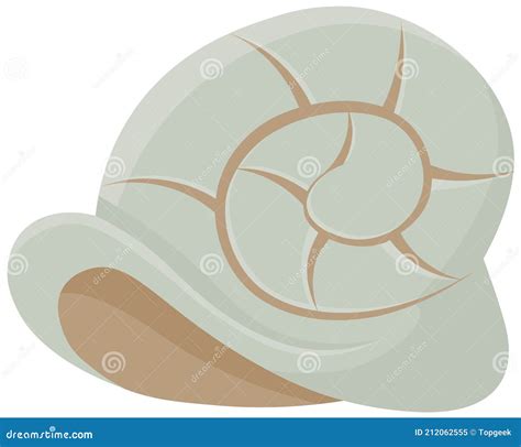 Shell Isolated On White Background Chitin Structure Protecting Snail Vector Illustration