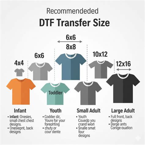 Dtf Sizes For Shirts Easy Size Guide For Better Transfer Placement