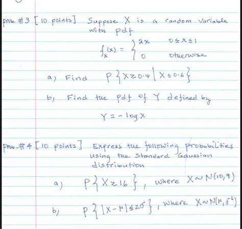 Solved Prob Points Suppose The Random Variable Y Chegg