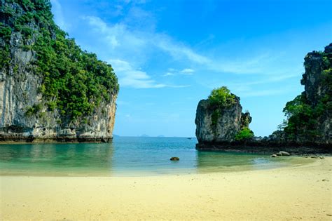 Exotic Landscape In Thailand Railay Beach In Krabi Tropical Vacation