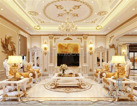 Thiết Kế Nội Thất Biệt Thự Tân Cổ điển Dát Vàng đẹp đẳng Cấp CĐt Bà