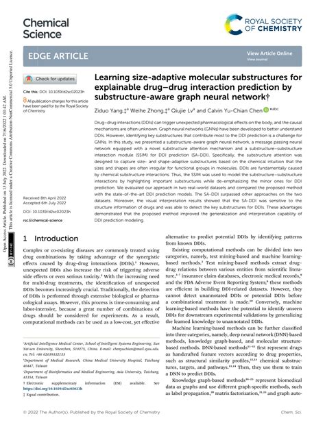 Pdf Learning Size Adaptive Molecular Substructures For Explainable Drug Drug Interaction