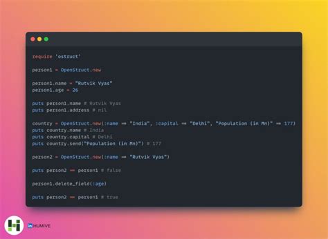 Ruby Openstruct Learningbyexample Rubyonrails Humive