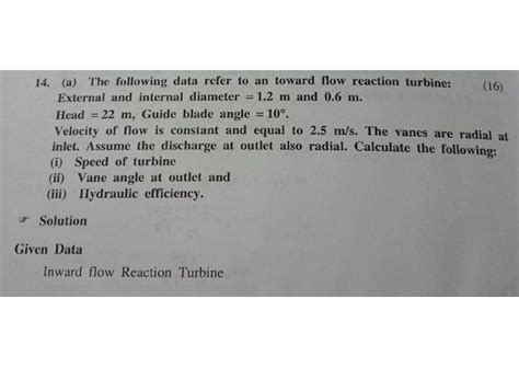 SOLUTION Calculate The Speed Of Turbine Studypool