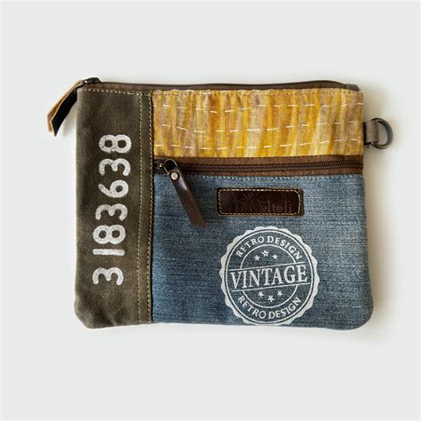 Patchwork Classic Denim Cosmetic Bag Travelteli
