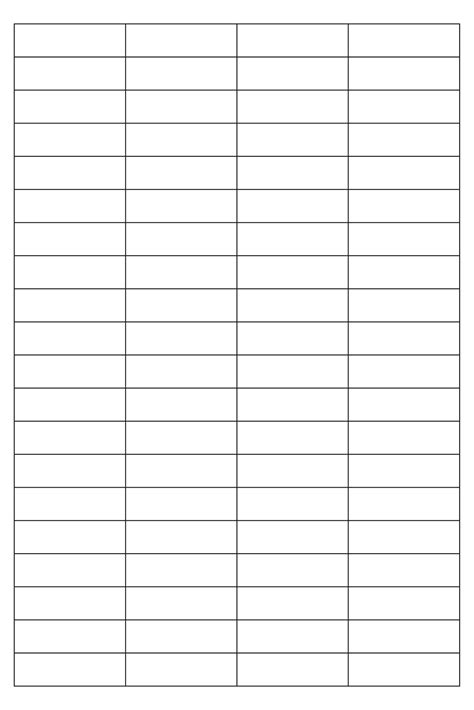 Printable Blank 4 Column Chart Templates [pdf Included] Printables Hub
