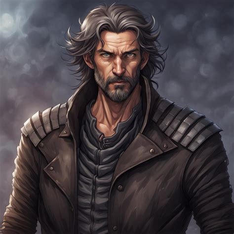 Middle Aged Male Rogue Dark Hair With Streaks Of G By Robhawk12 On Deviantart