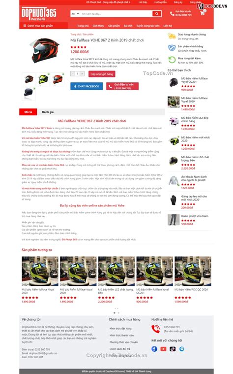 Template website bán trang thiết bị du lịch chuẩn seo responsive