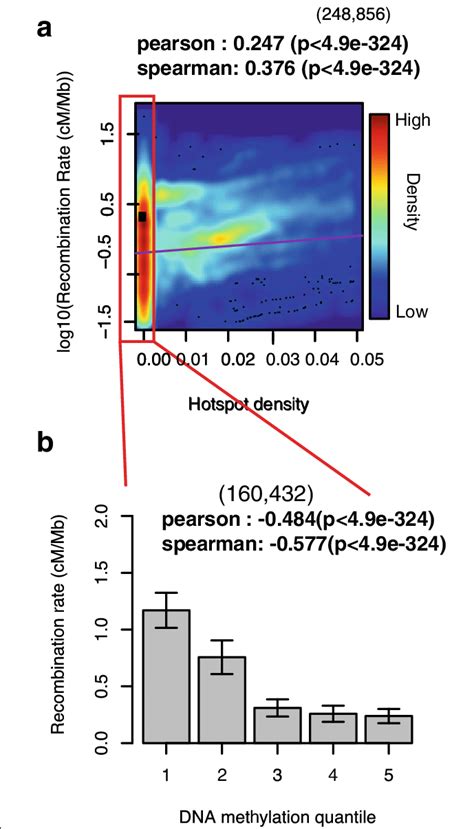 Recombination Rate Valleys Are Correlated With Hotspot Density And Dna Download Scientific