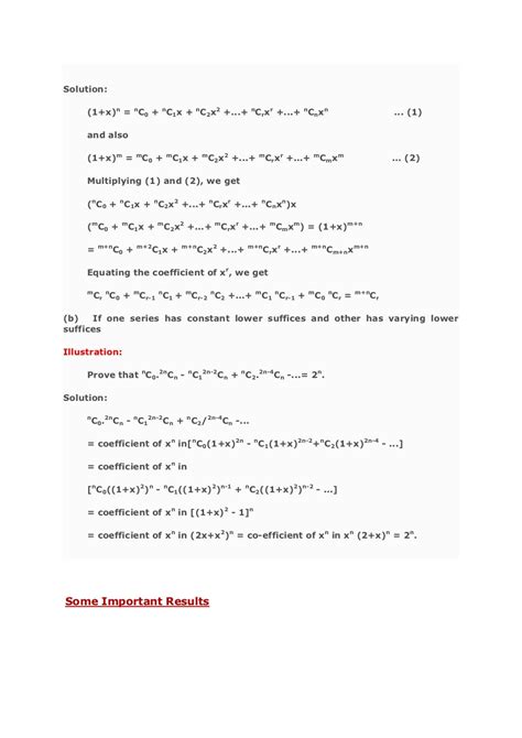 Binomial Theorem For Any Index