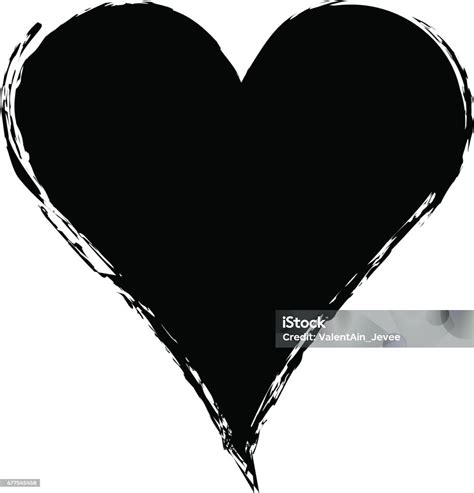 심장 표시의 검정 흰색 그래픽 그런 지 일러스트 벡터 잉크 오 점와 브러시 획 흰색 배경에 고립 된 방울 얼룩 오 점 및 브러시 스트로크 예술적 그림의 시리즈 0명에 대한