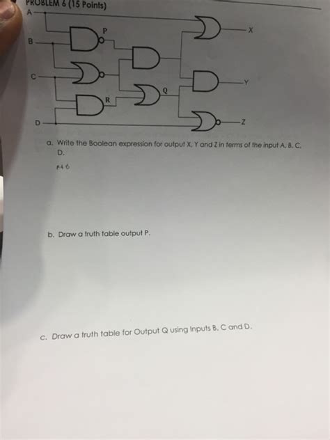 Solved Write The Boolean Expression For Output X Y And Z In