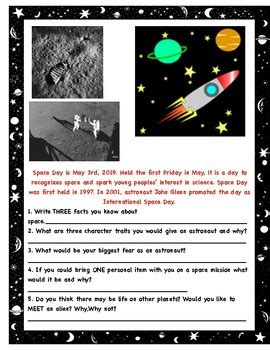 Space FREEBIE Possible Interactive Notebook Activity By Gail Hennessey