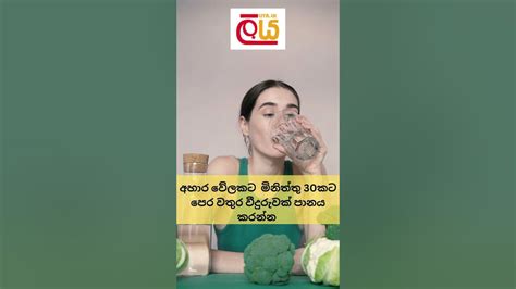 ඔබට ජලය පානය කිරීමට හොදම වෙලාවන් ගැන ඔබ දන්නවාද Youtube