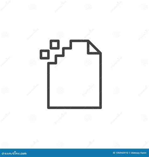 Corrupt File Line Icon Stock Vector Illustration Of Pictogram