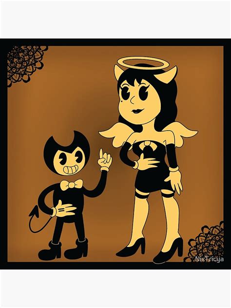 Bendy The Demon And Alice Angel Tan Color Poster For Sale By