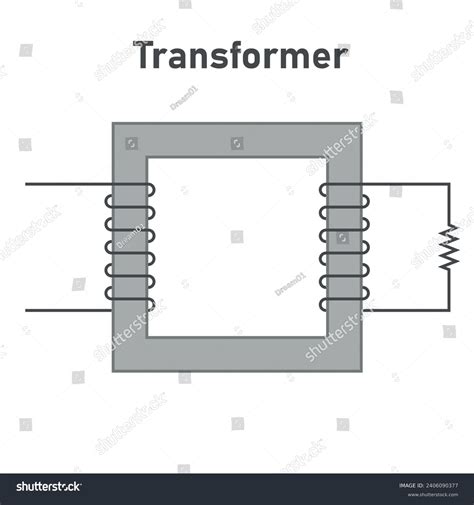 Simple Design Electric Transformer Current Transformer Stock Vector Royalty Free 2406090377