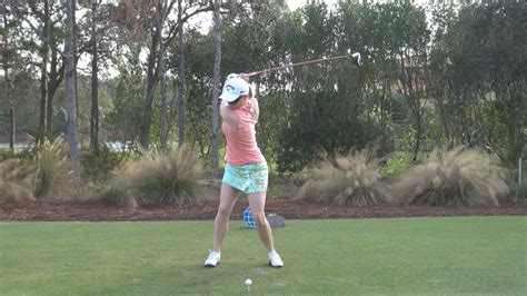 Morgan Pressel Perfect Face On Driver Golf Swing 2013 Reg And Slow