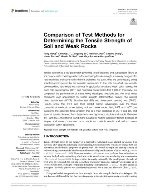 Pdf Comparison Of Test Methods For Determining The Tensile Strength