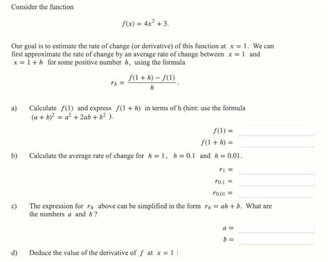 solved consider the function f x 4x² 3 our goal is to