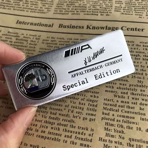 메르세데스 Amg 애플 트리 엔지니어 디자이너 시그니처 스테판 마이클용 알루미늄 라벨 엠블럼 엔진 배지 Aliexpress