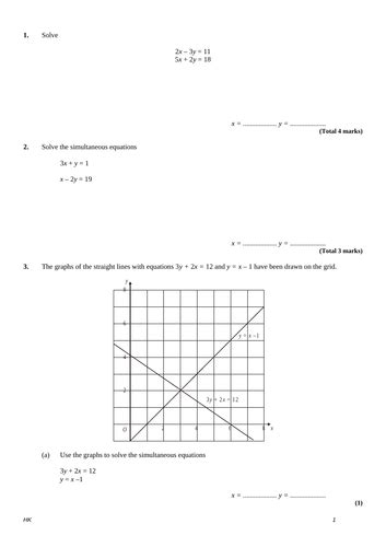 Gcse Solving Linear Quadratic And Simultaneous Equations Teaching