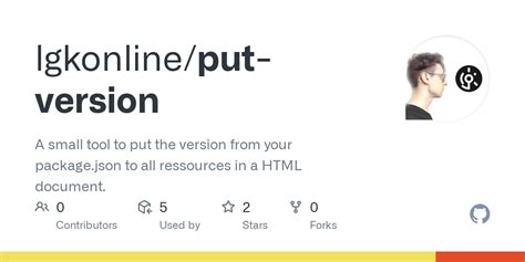 Github Lgkonline Put Version A Small Tool To Put The Version From Your Package Json To All